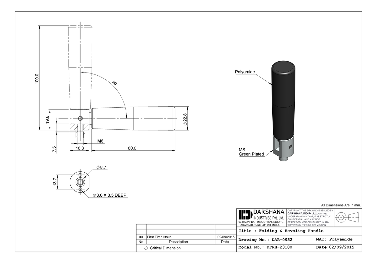 REVOLVING HANDLE DFRH-23100 – Universal Electronic Agencies India