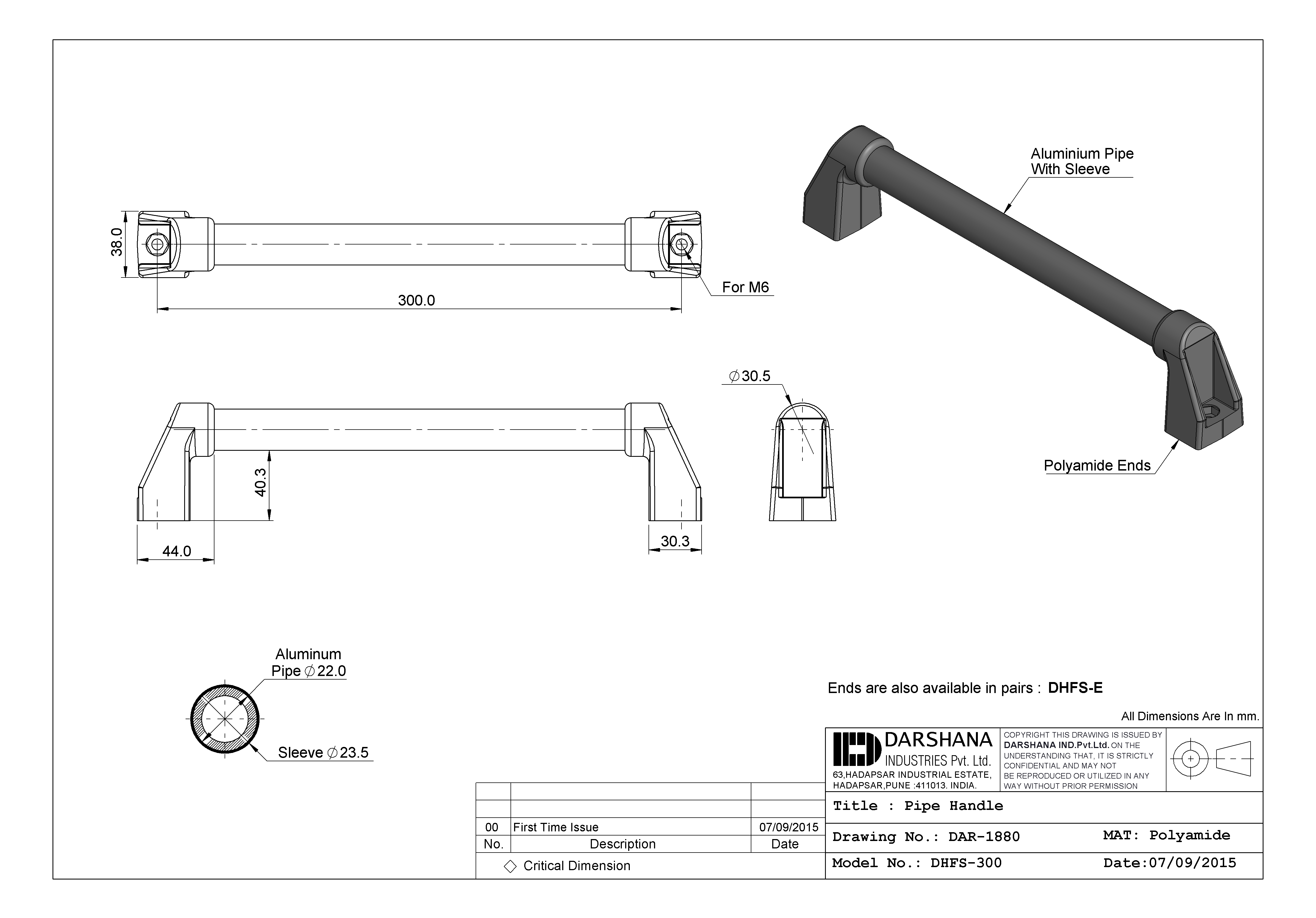 PIPE HANDLE DHFS-300 – Universal Electronic Agencies India