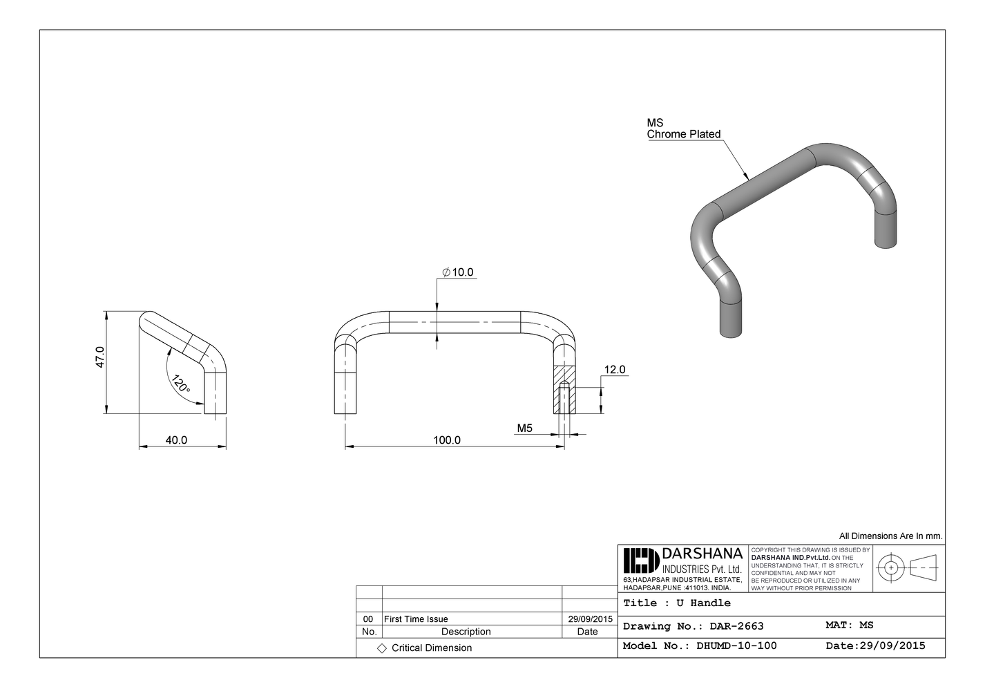 U HANDLE DHUMD-10-100 – Universal Electronic Agencies India